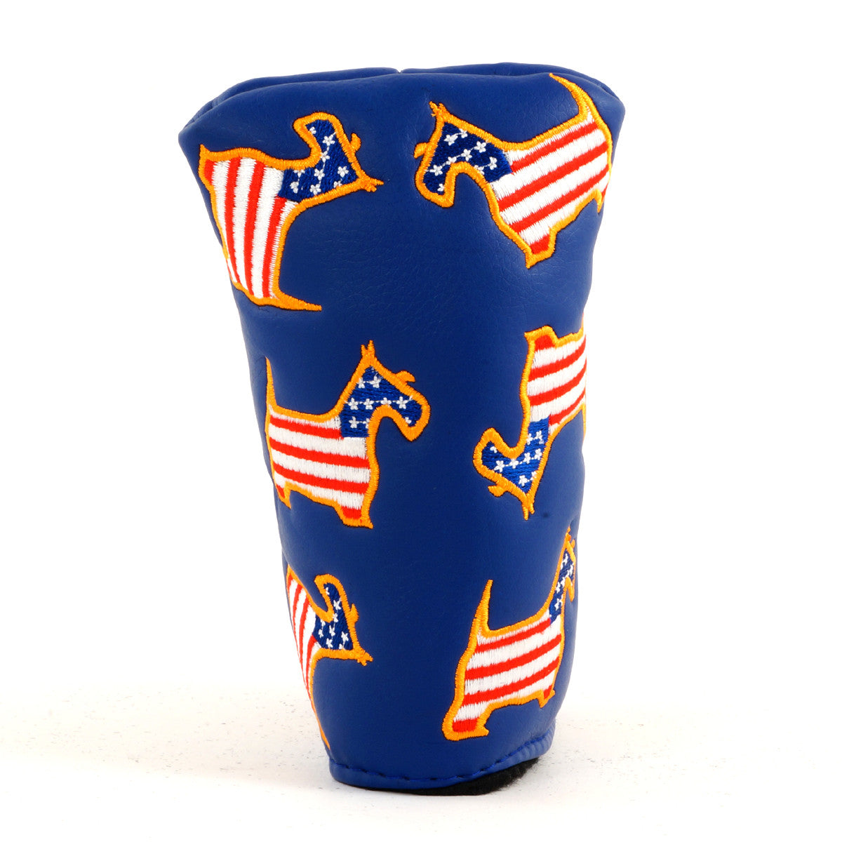 Blue US Flag Dancing Scottie Dog Blade and Mid Mallet Putter Head Cover ...